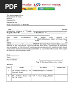 Vehicle Surrender Letter Format | PDF