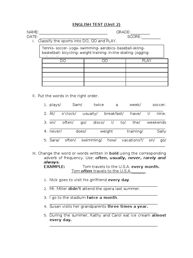English Test... | PDF