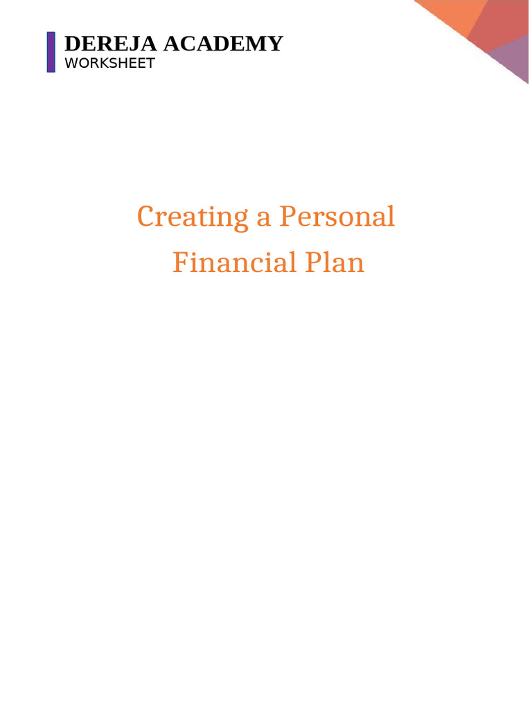 Personal Financial Planning Worksheet | PDF | Equity (Finance) | Wealth
