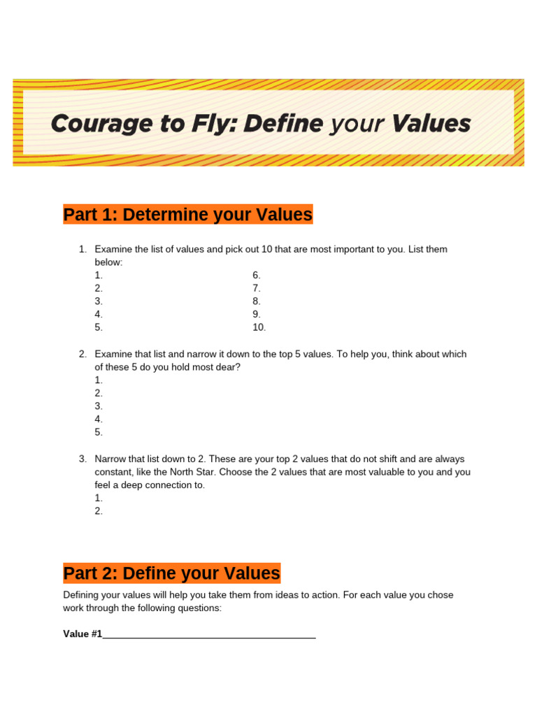 Courage_to_Fly__Define_your_Values | PDF