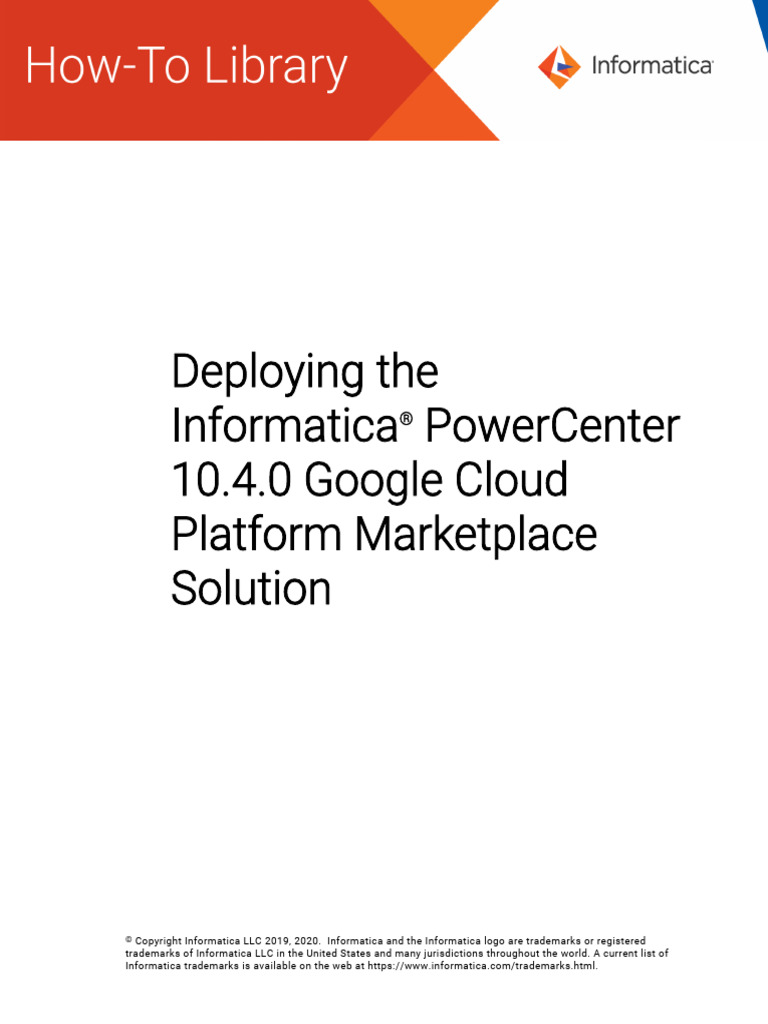 1403_DeployingTheInformaticaPowerCenter1040(GCP)MarketplaceSolution_en_H2L | PDF | Microsoft Sql ...