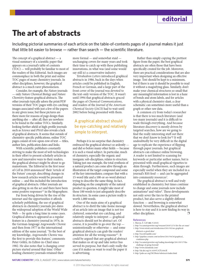 The Art of Abstracts 2011 | PDF | Abstract (Summary) | Academic Publishing