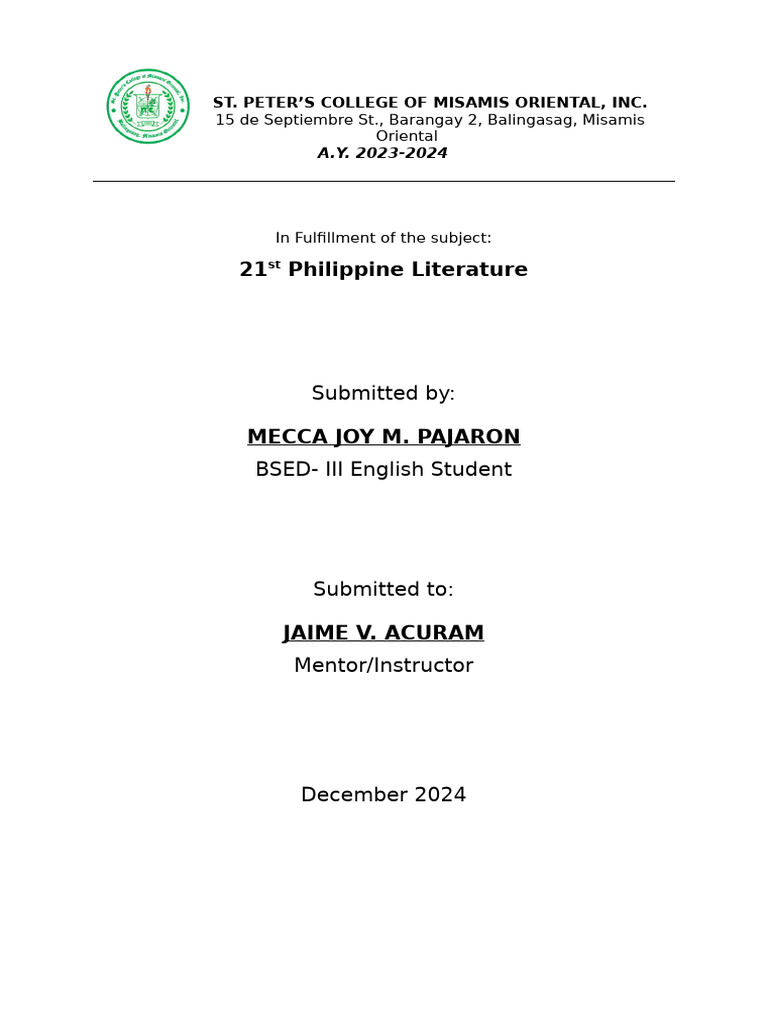 Literary Portfolio | PDF