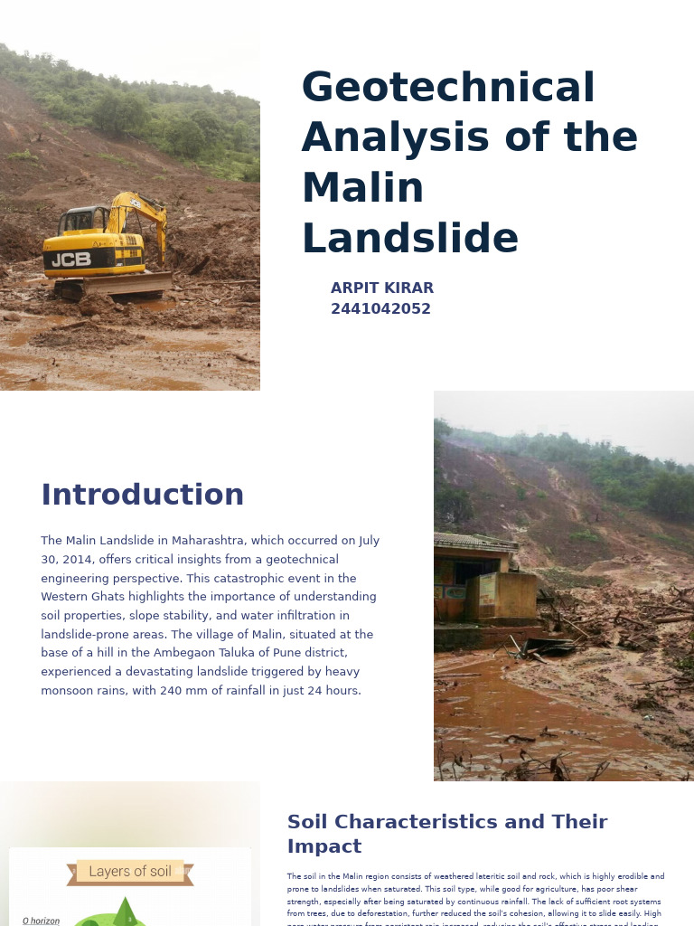 Geotechnical Analysis of The Malin Landslide | PDF | Landslide | Soil