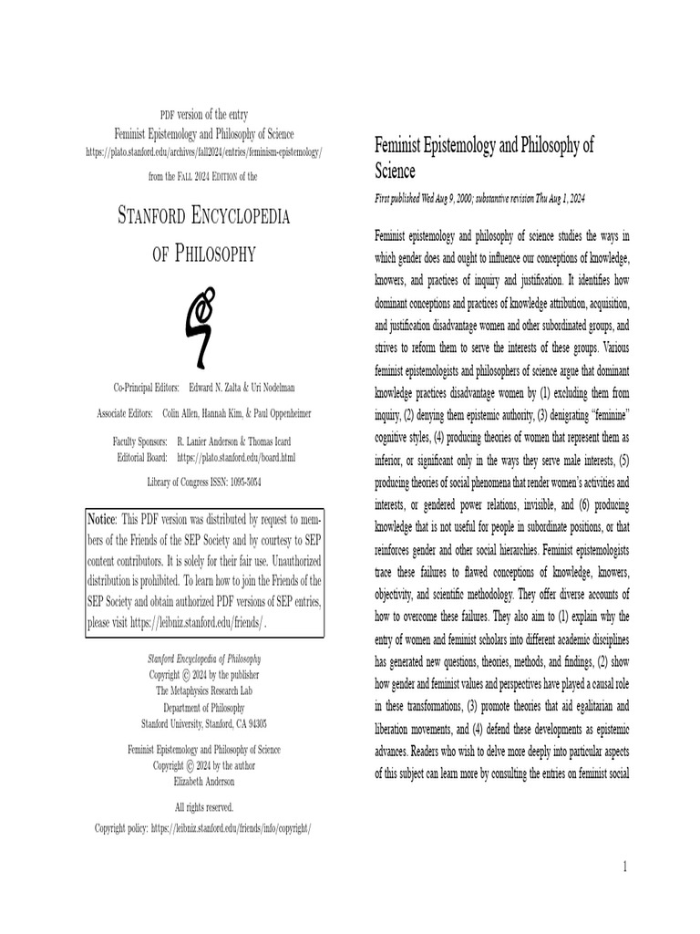 Feminism-Epistemology A4 | PDF | Epistemology | Knowledge