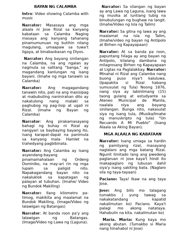 Bayan NG Calamba | PDF
