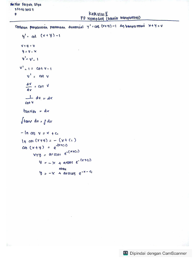 Kalkulus II Tugas W-10 | PDF