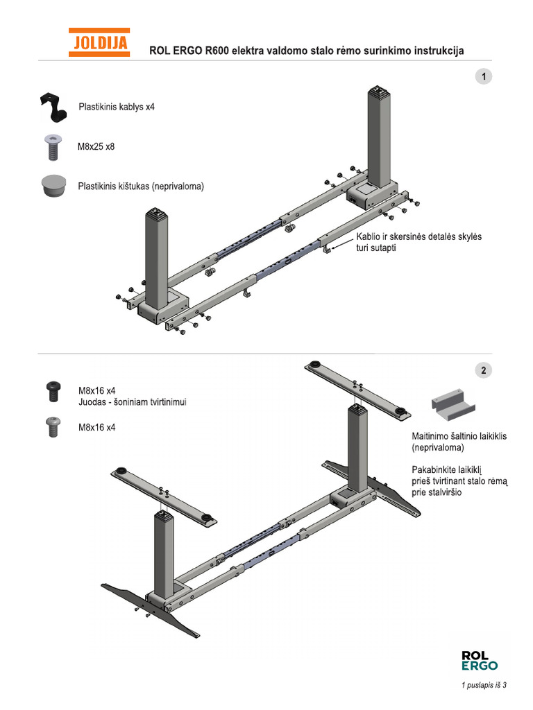ROL ERGO R600 Surinkimo Instrukcija | PDF