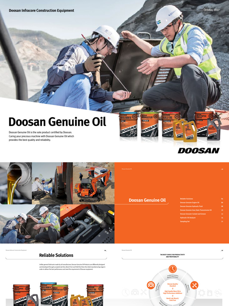 Doosan Genuine Oil Specifications | PDF | Mechanical Engineering | Liquids