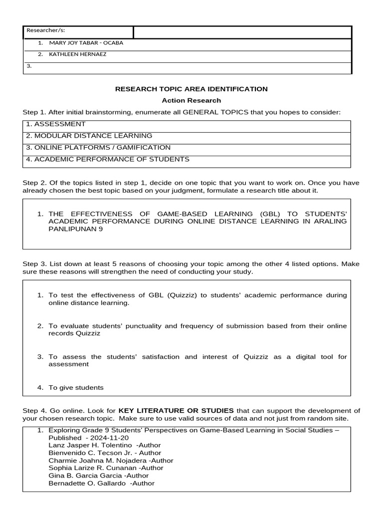 Action Research Template | PDF | Procedural Knowledge | Methodology