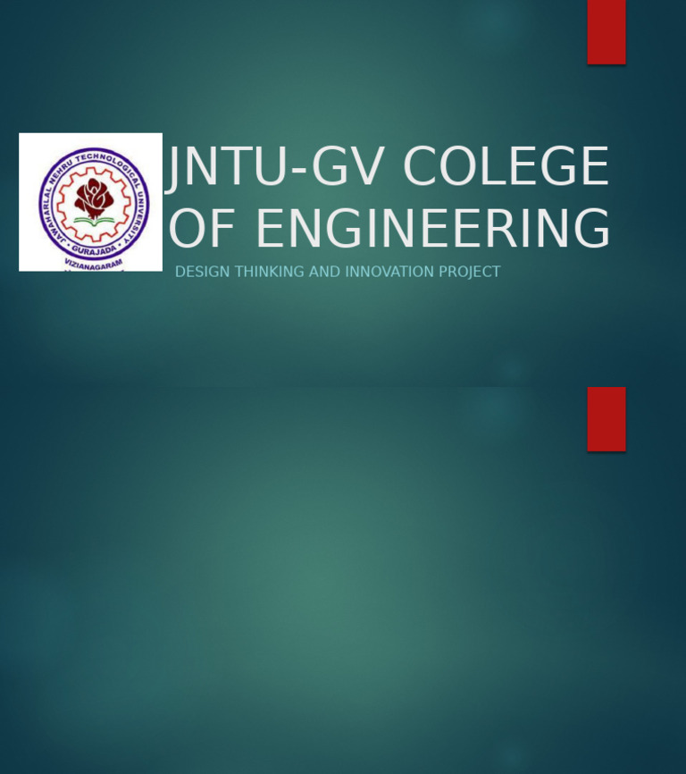 Jntu Gv Colege Of Engineering Design Thinking And Innovation Project Pdf