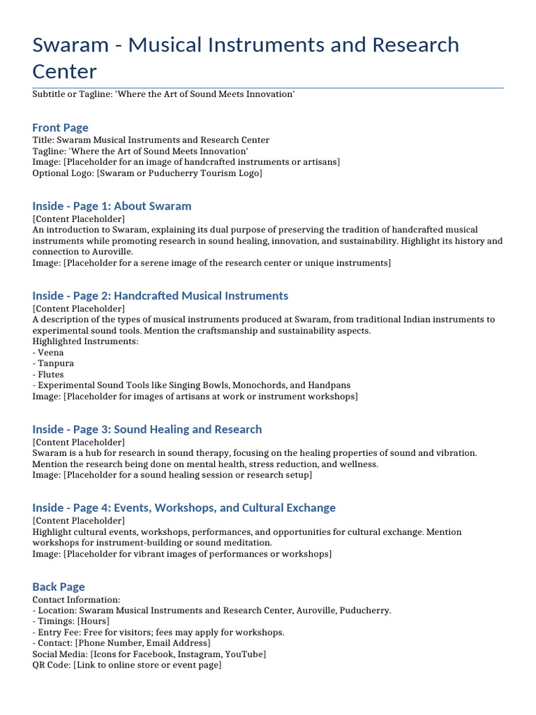 Swaram_Brochure_Template | PDF