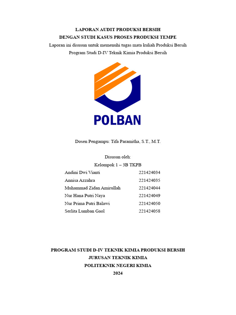 KEL 1 - Audit Studi Kasus Pabrik Tempe - 3B TKPB | PDF