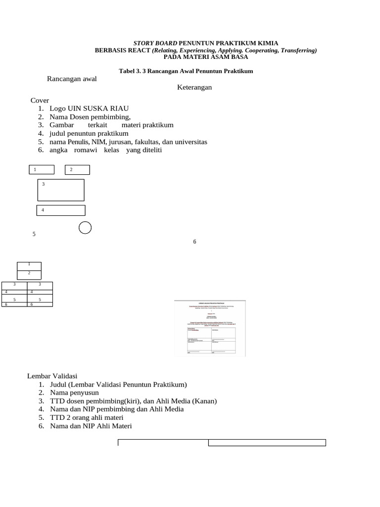Story Board Penuntun Praktikum Kimia | PDF