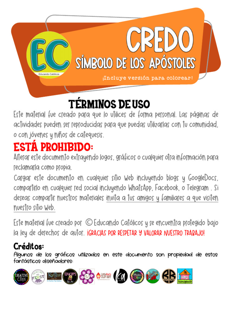 Credo Simbolo de Los Apostoles | PDF | Credo