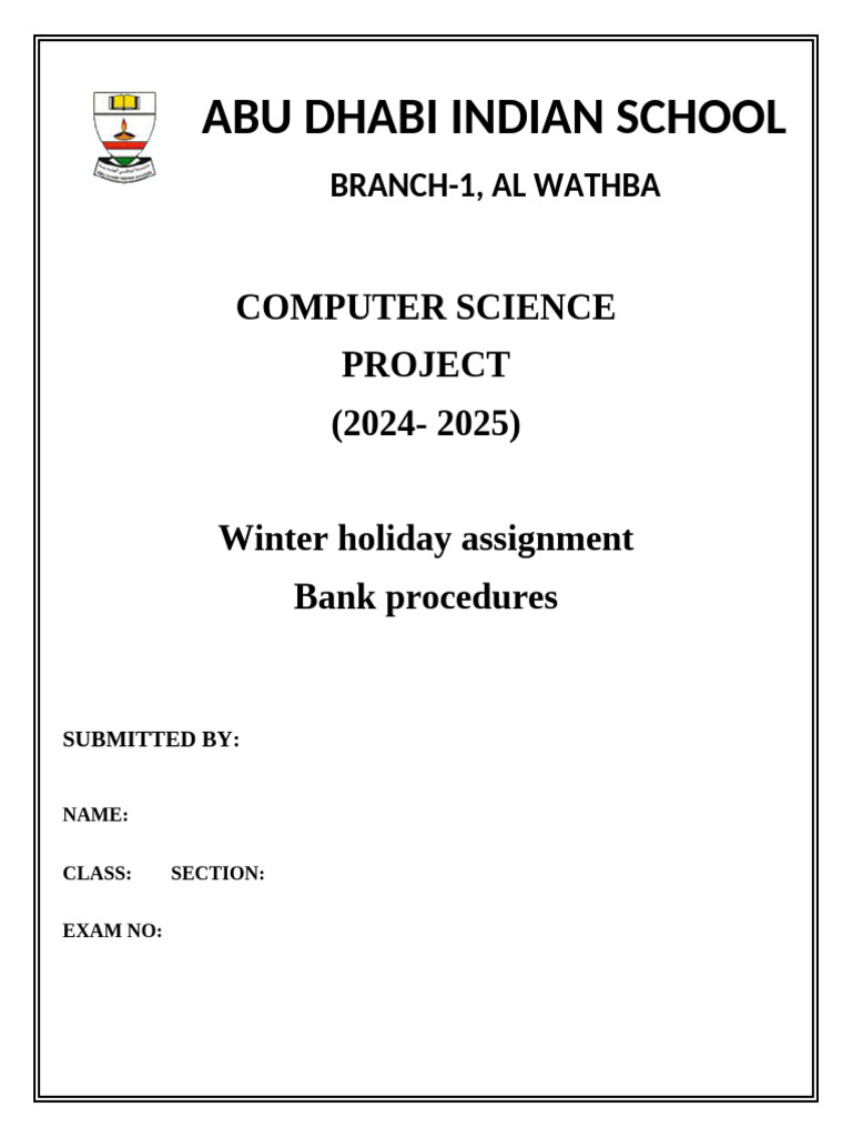 Front PAGE - Project FILE | PDF