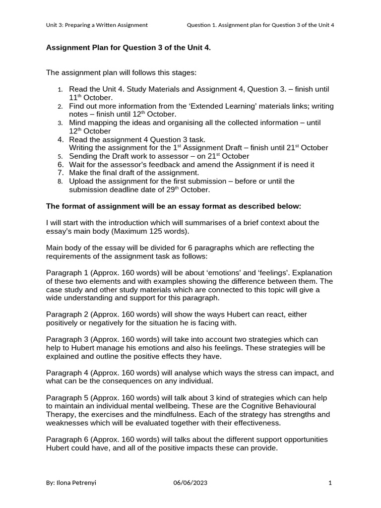 Unit 4 Assignment Planning Guide | PDF | Essays | Learning