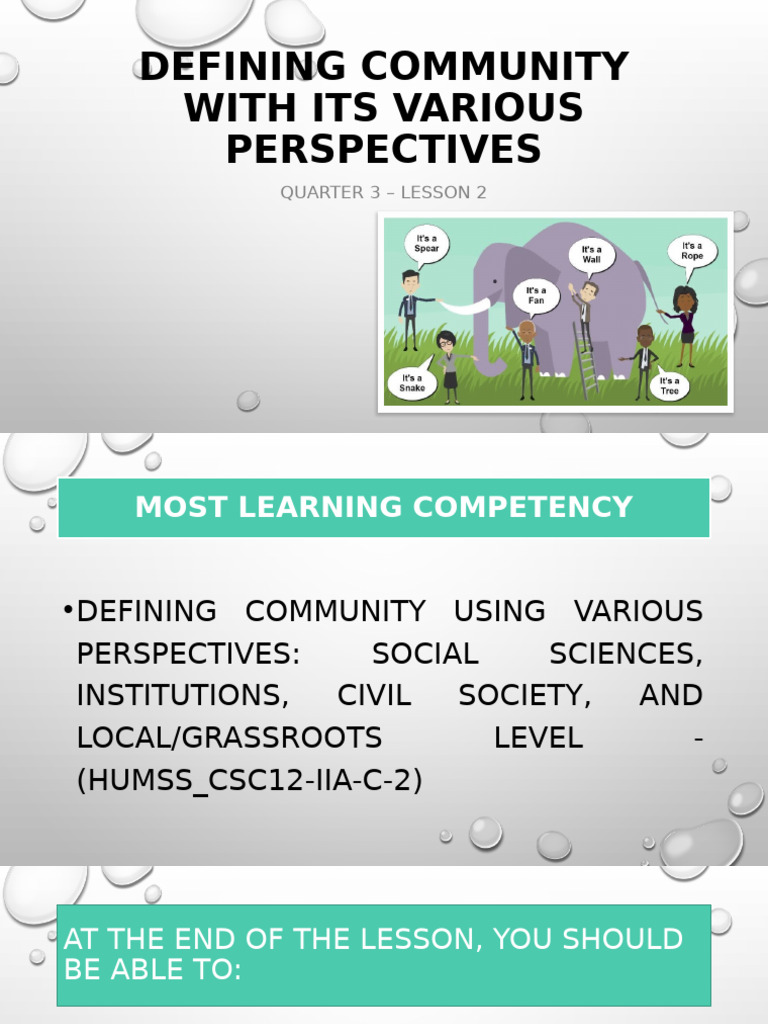 Defining Community With Its Various Perspectives | PDF | Community ...