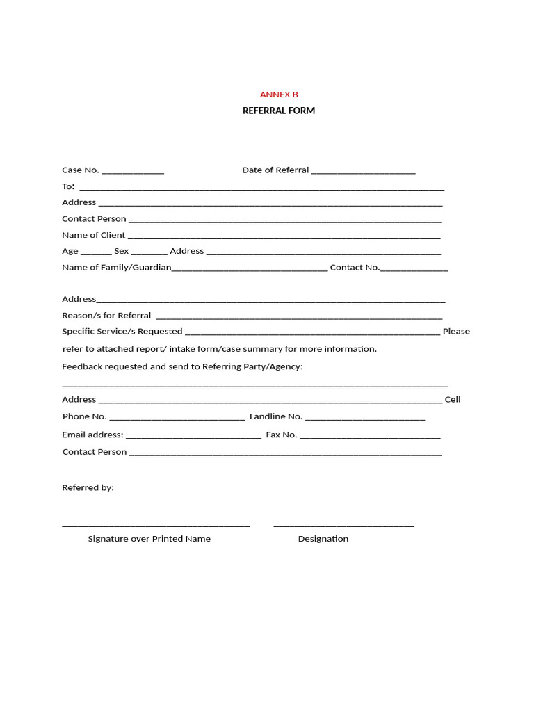 Case Management Referral Form | PDF