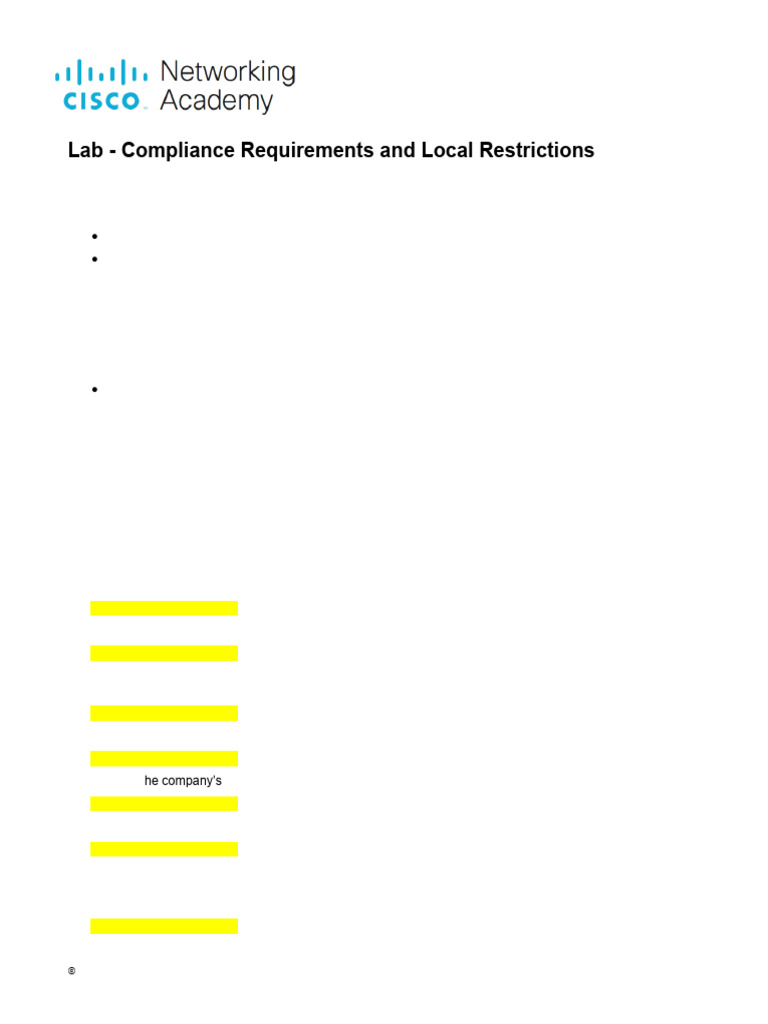 Lab: Compliance & Local Restrictions | PDF | Penetration Test ...