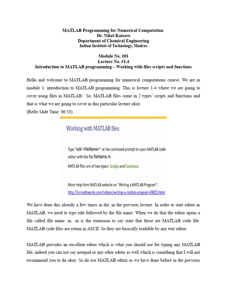 Lec 6 | PDF | Function (Mathematics) | Matlab