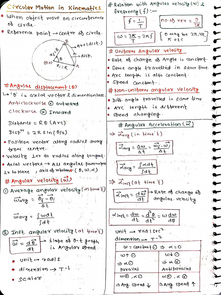 Printable Circular Motion in Kinematics | PDF