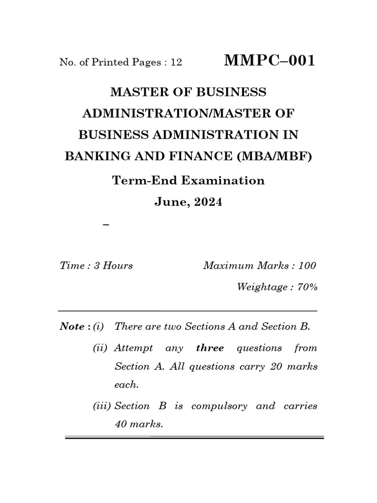 MMPC-001 June 24 | PDF | Information | Business
