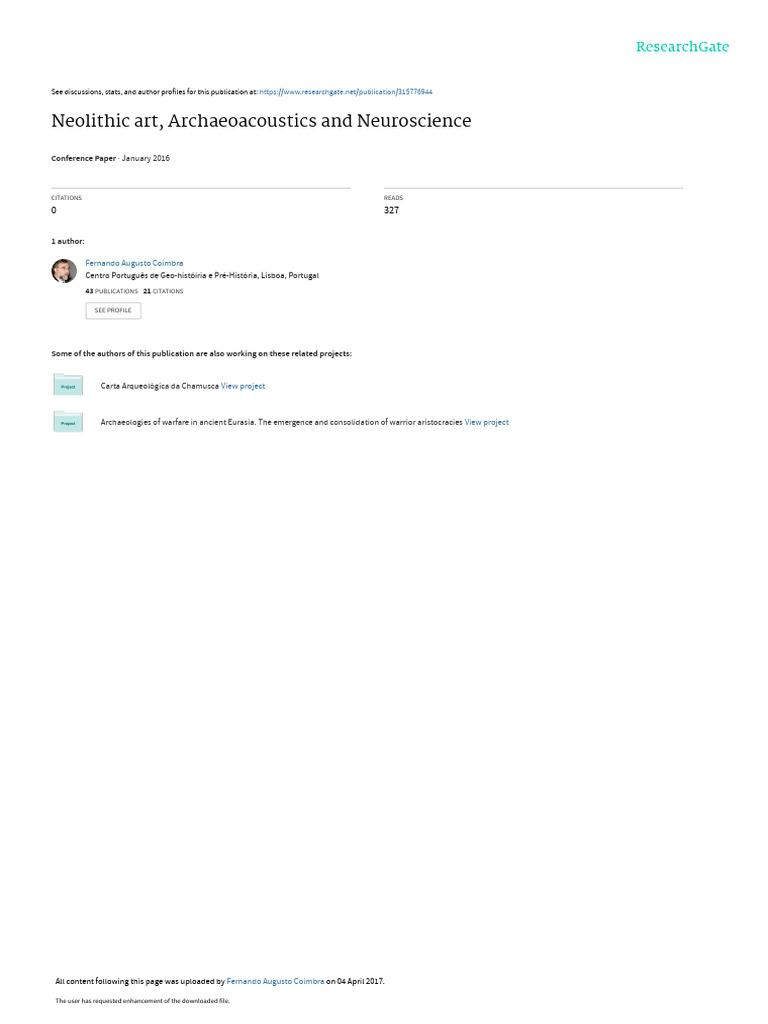 4 Neolithic Art Archaeoacoustics and Neuroscience | PDF | Archaeology ...