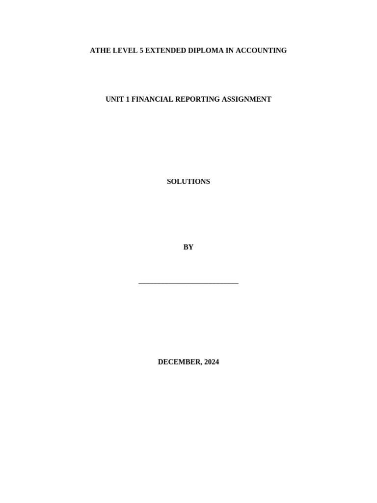 Financial Reporting Assignment Final | PDF | Debits And Credits ...