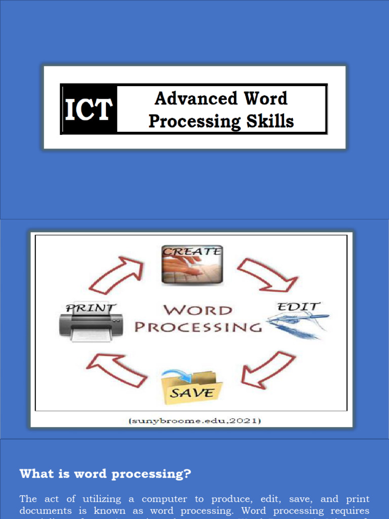 4 Advanced Word Processing Skills | PDF