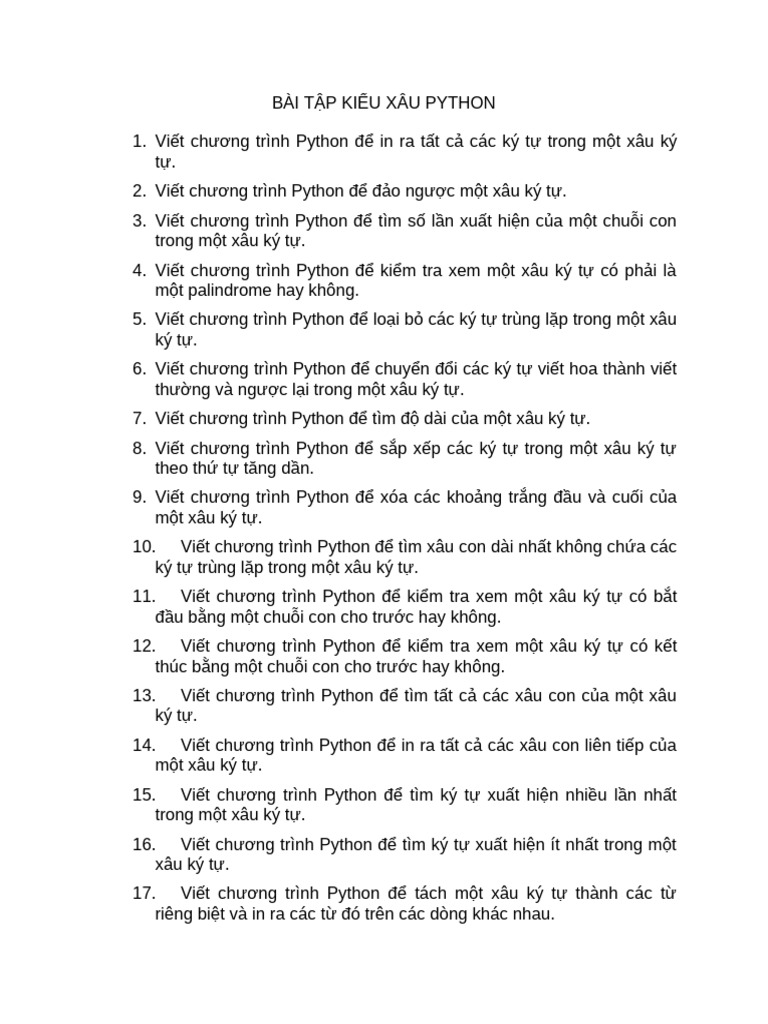 bt kiểu xâu | PDF