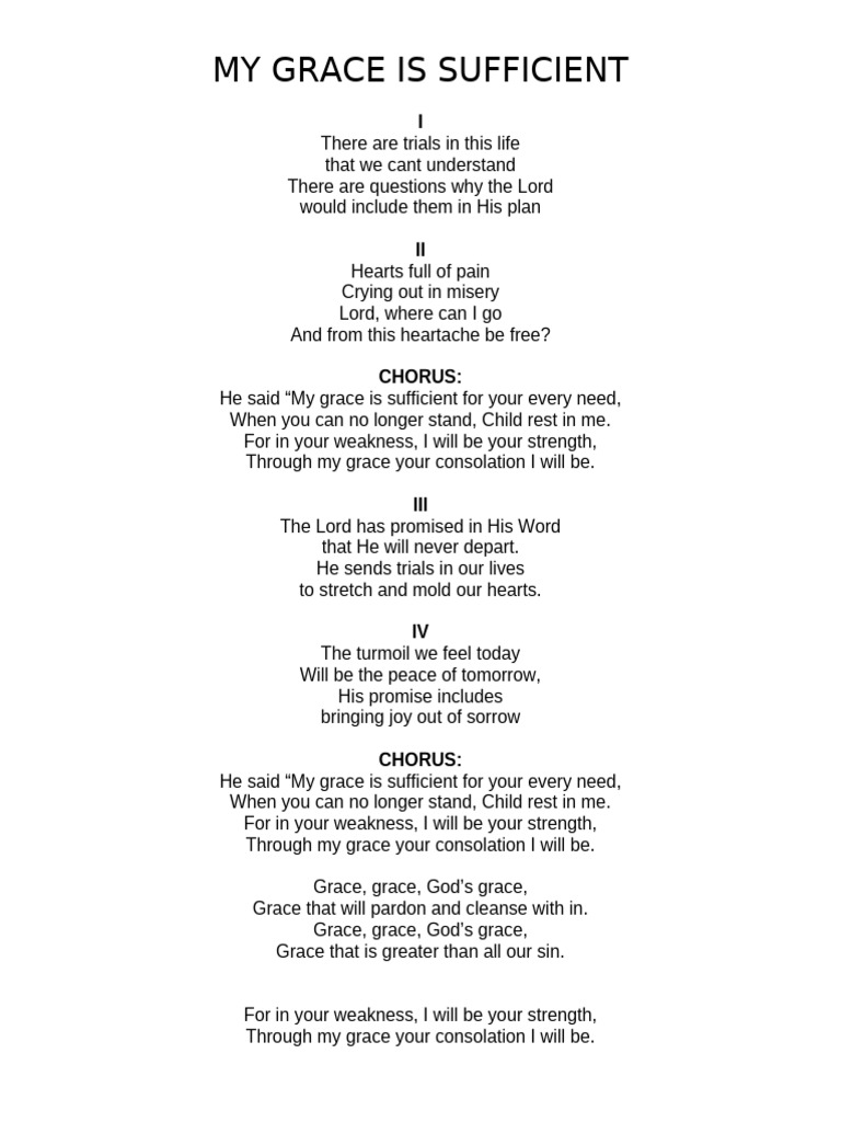 My Grace is Sufficient for You | PDF