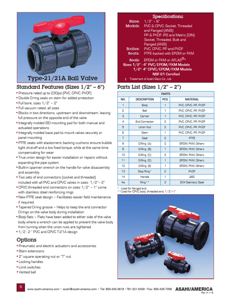 Datasheet Type 21 Ball Valves | PDF | Valve | Nut (Hardware)