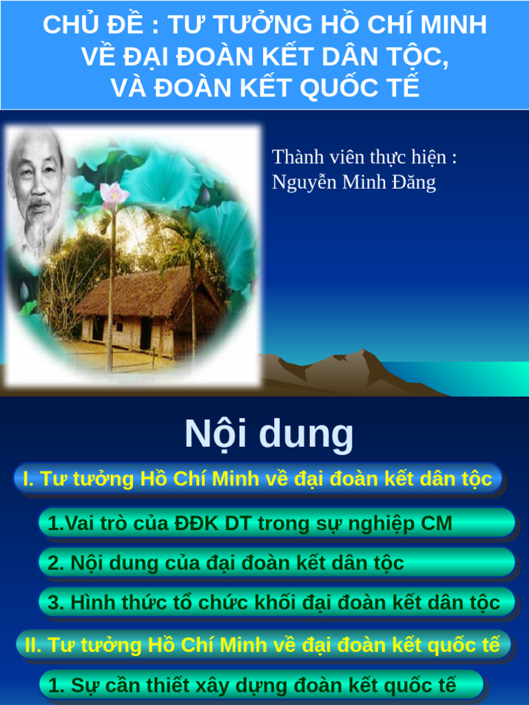Thuyet Trinh Tu Tuong HCM VE DAI DOAN KET DAN TOC VA DOAN KET QUOC TE | PDF