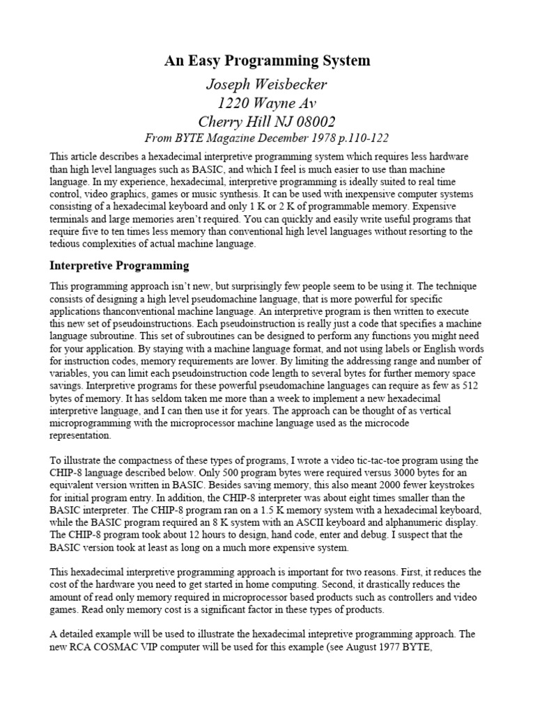 An Easy Programming System | PDF | Computer Programming | Computer Program