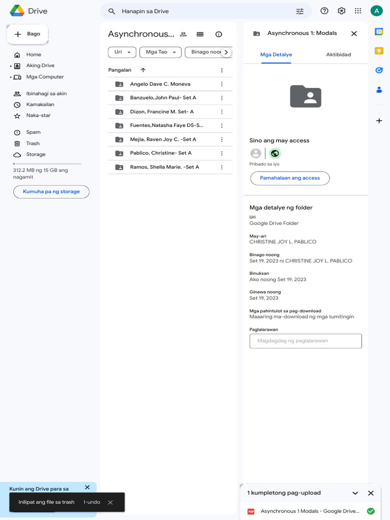 Asynchronous 1 Modals - Google Drive 2 | PDF