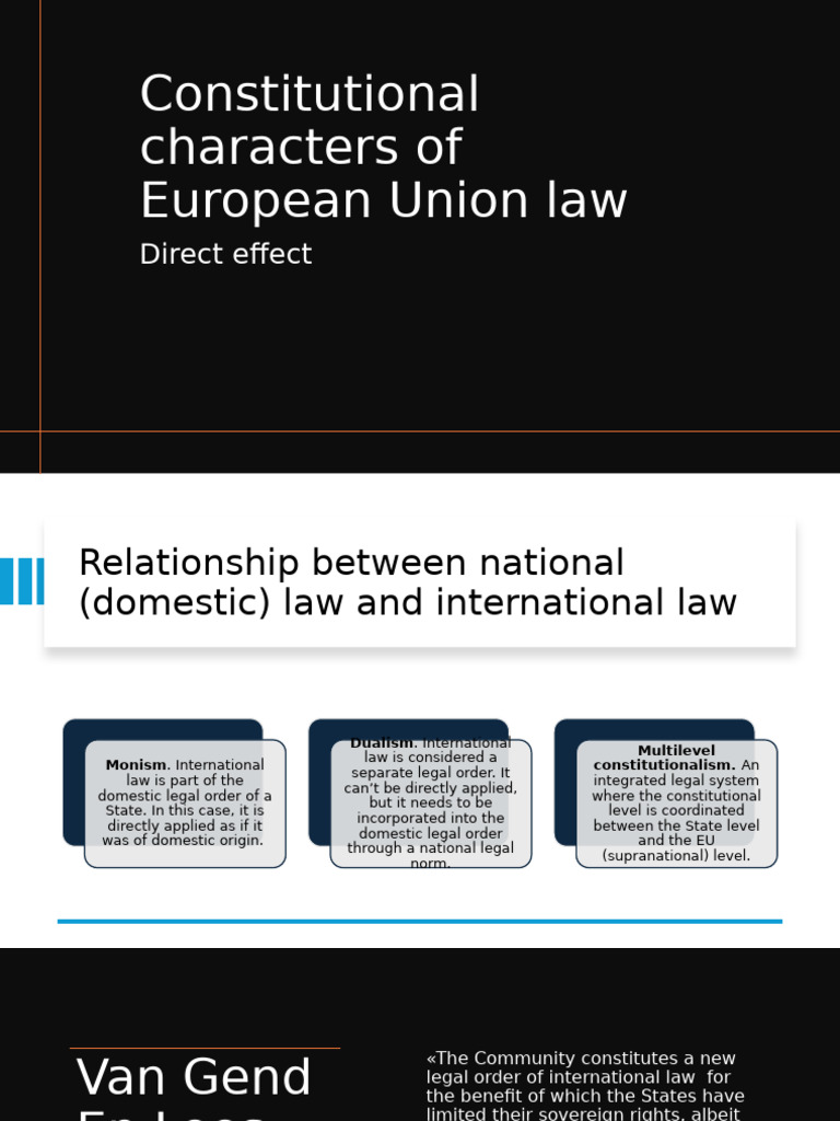 Constitutional Characters of European Union Law. Part 1 | PDF ...
