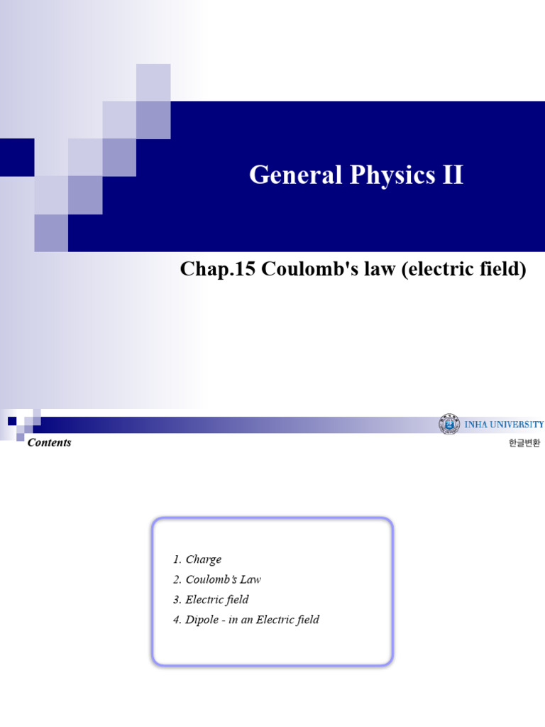 Chap.15 Coulomb's Law (Electric Field) | PDF | Electric Field ...