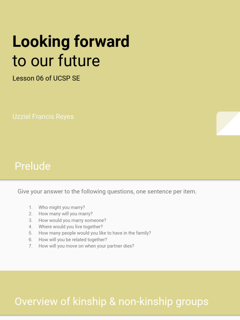 UCSP SE Lesson 06 - Beta | PDF | Kinship | Marriage
