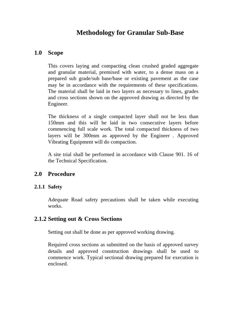 Methodology For Granular Sub | PDF | Construction Aggregate | Materials