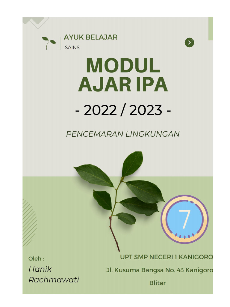 Modul Ajar Pencemaran Lingkungan | PDF