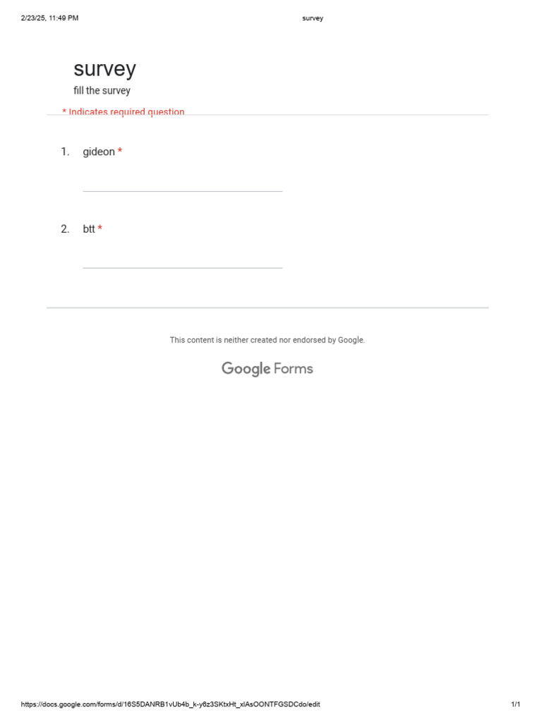 Google Forms Survey Submission Guide | PDF