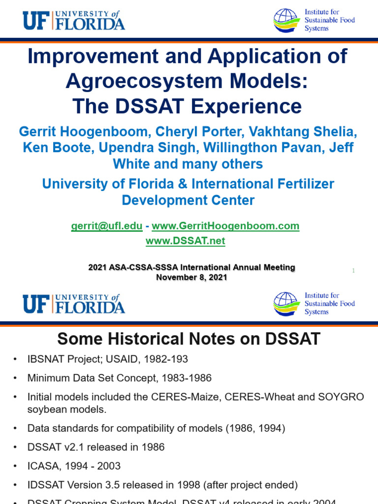 ASA-CSSA-SSSA 2021 Annual Meeting DSSAT Update | PDF | Forecasting | Simulation