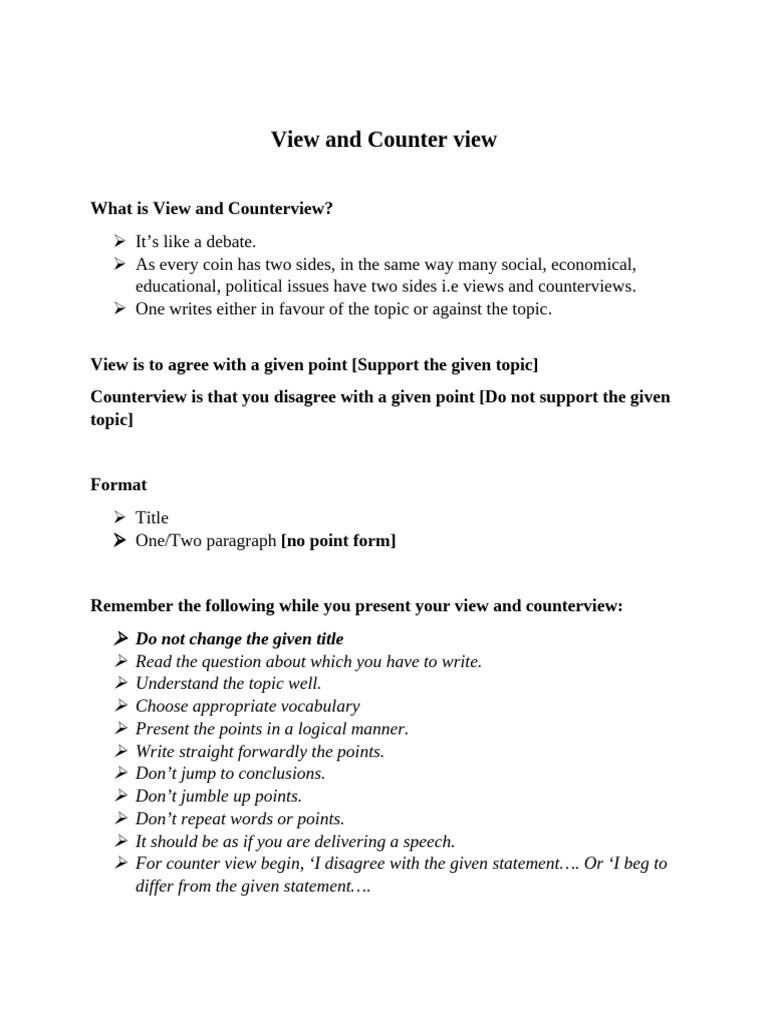 Understanding View and Counterview | PDF