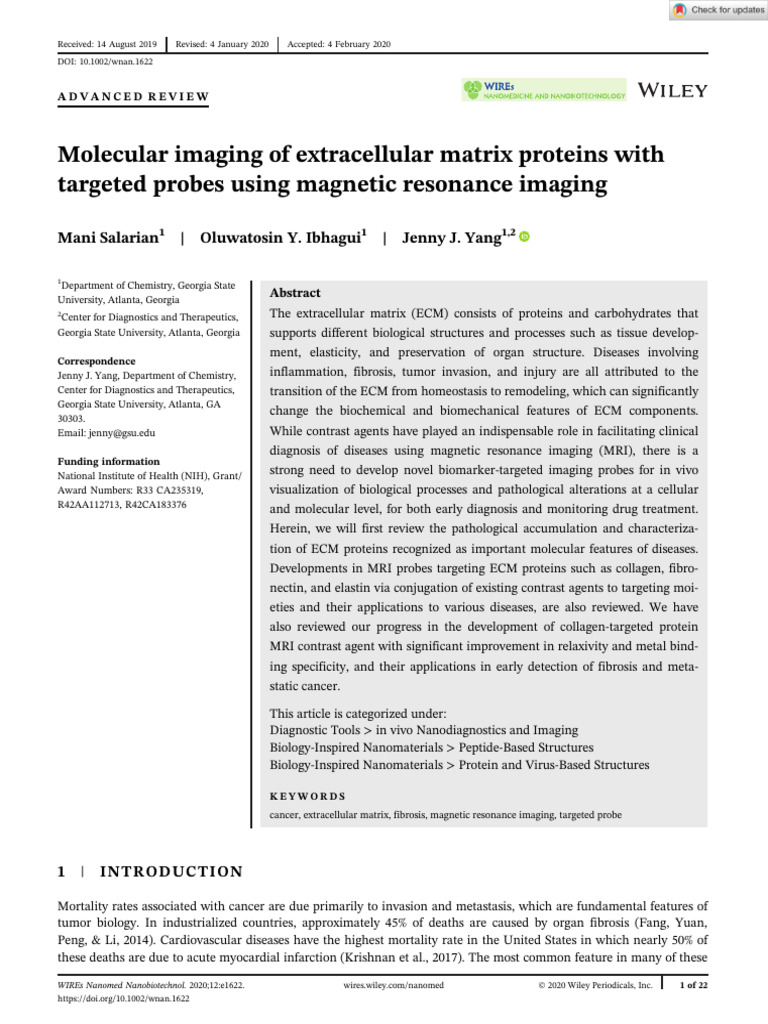 Molecular imaging of extracellular matrix proteins withtargeted probes ...