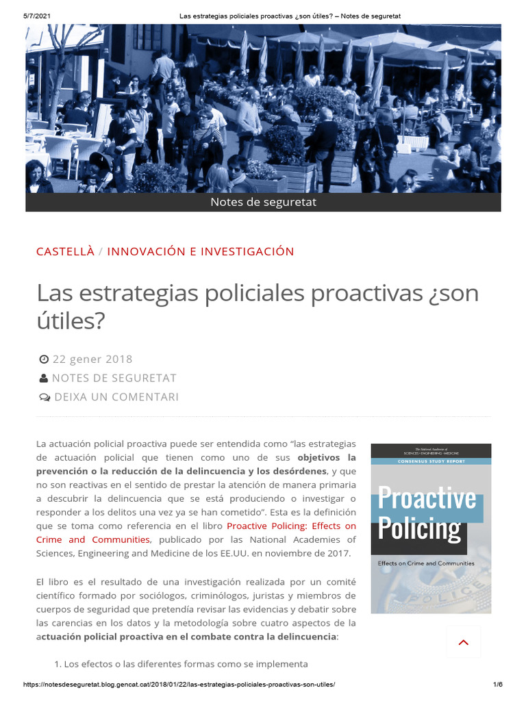 Efectividad de Estrategias Policiales Proactivas | PDF | Policía | Mala ...