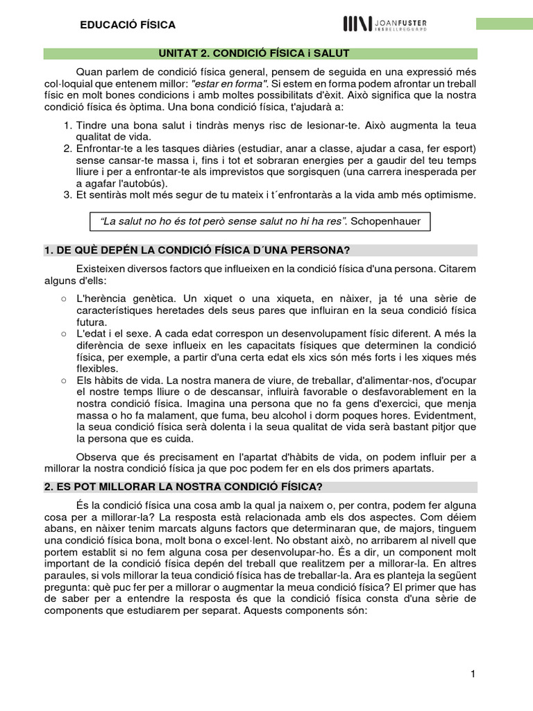 Apunts Condició Física 3r Eso(1) | PDF
