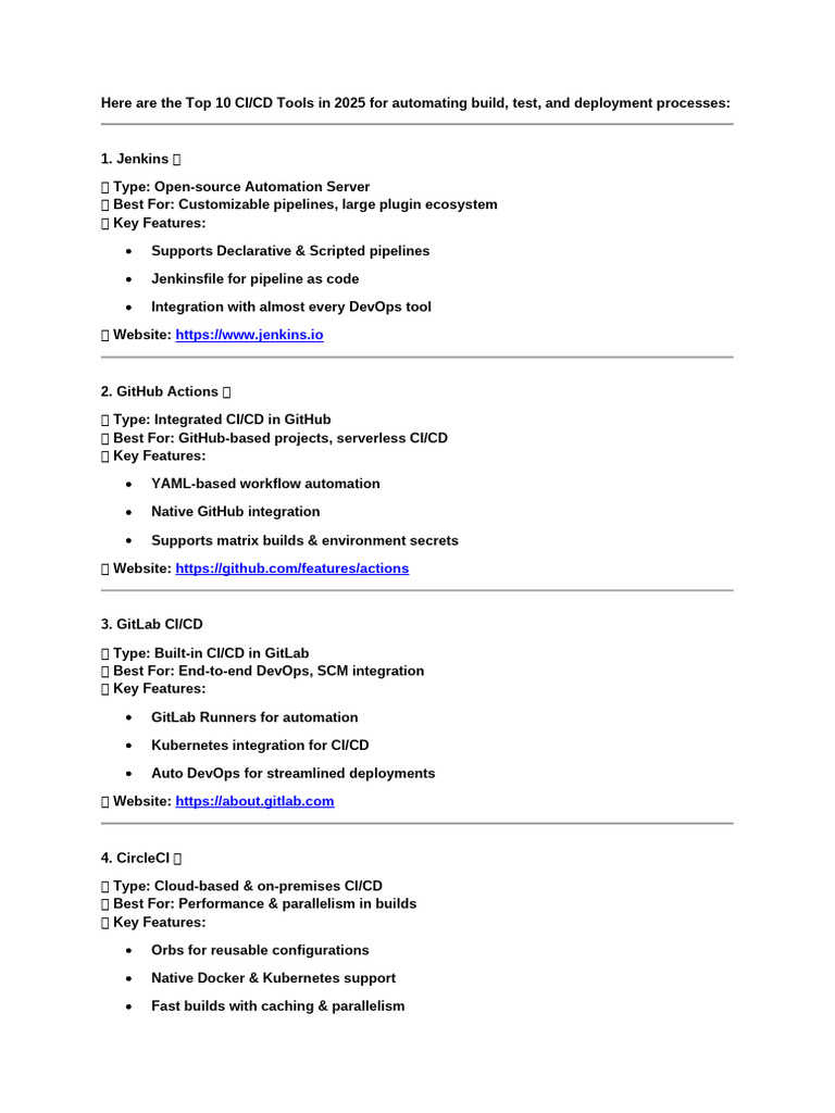 cicd tools | PDF | Computer Engineering | Computing