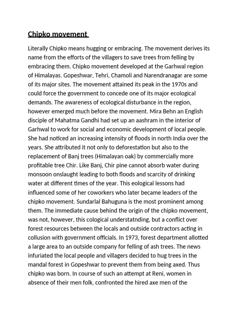 Chipko Movement: A Himalayan Resistance | PDF