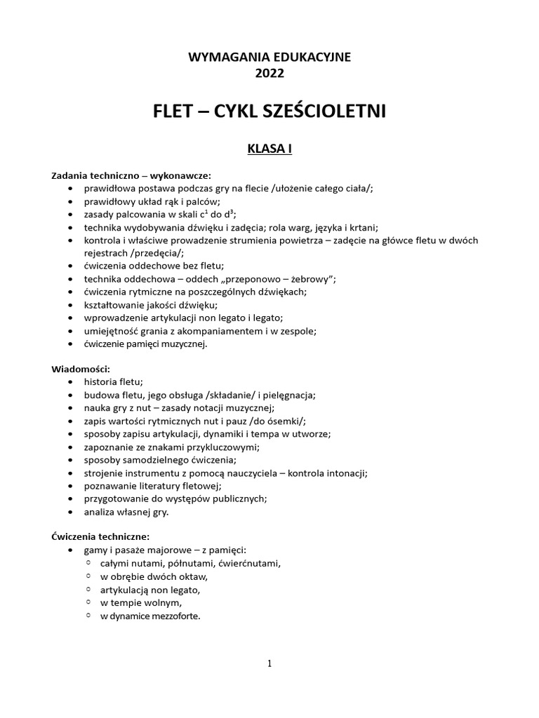 Flet - Cykl 6-Letni | PDF
